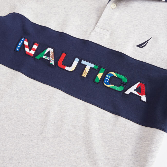 CLASSIC FIT COLORBLOCK LOGO PRINT POLO | Nautica
